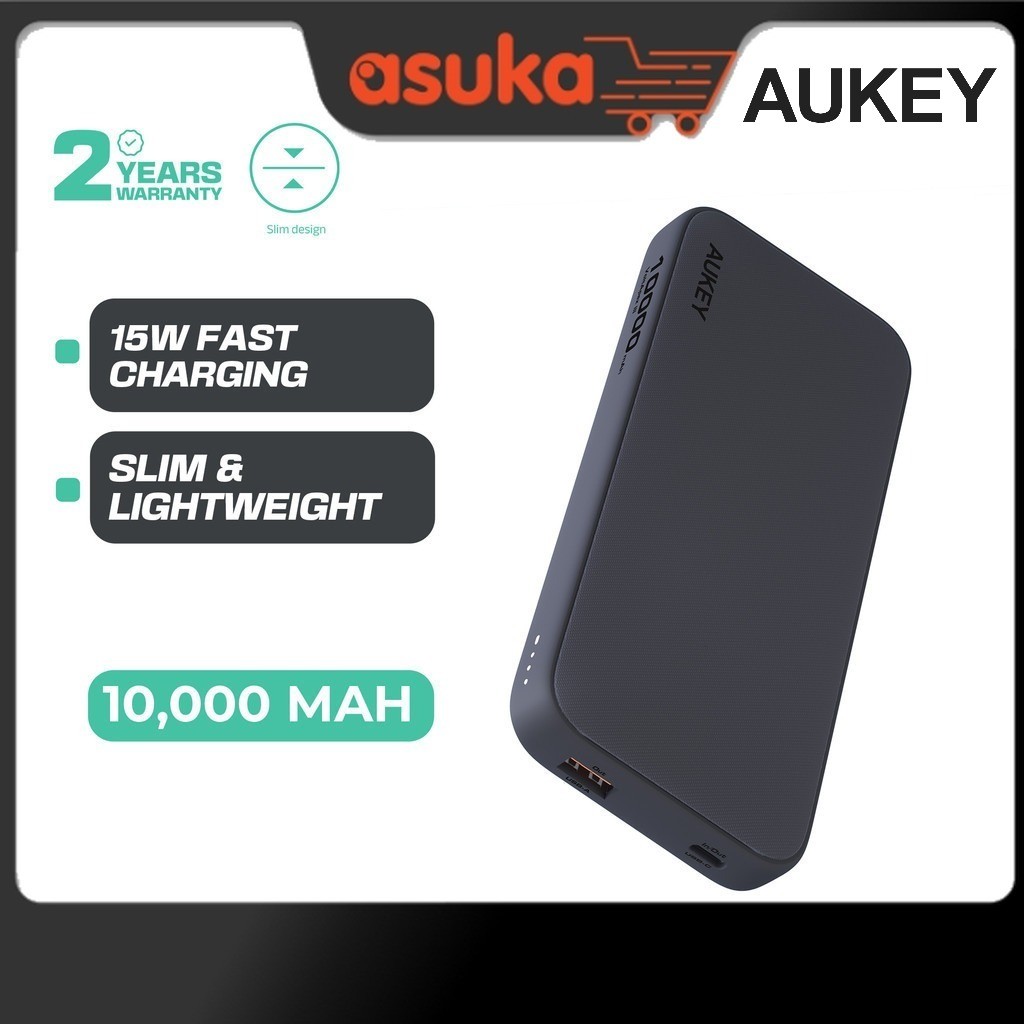 Aukey PB-Y46 (Black) 15W 10000mAh Power Bank | Shopee Malaysia