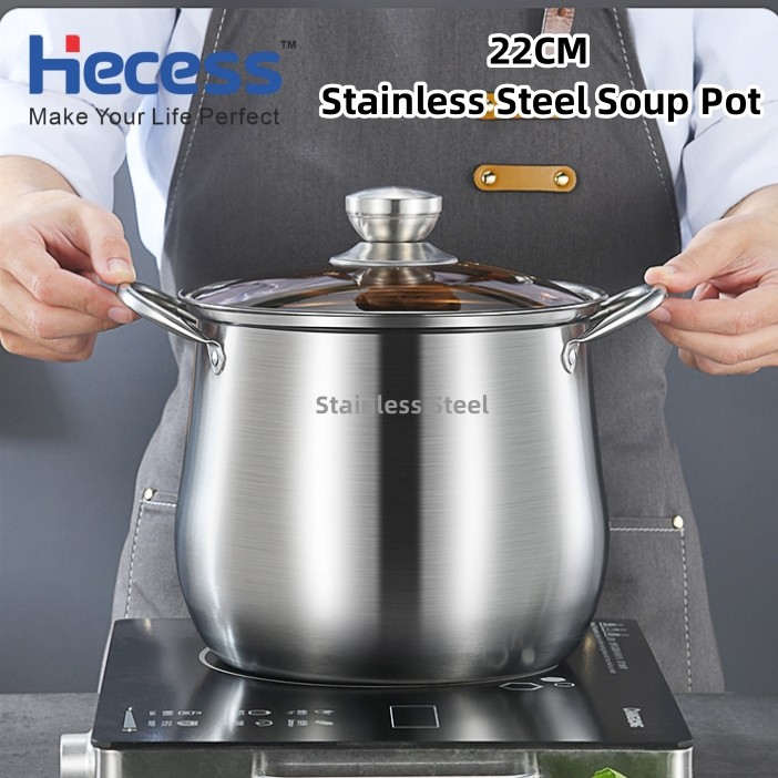 Kuali sup 22CM Soup Pot besar dengan pegangan diperkuat dan badan ...