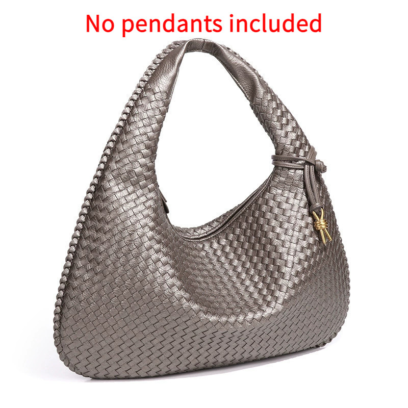 Beg tenunan besar, kulit pu, warna baru, beg wanita sabit berbilang ...