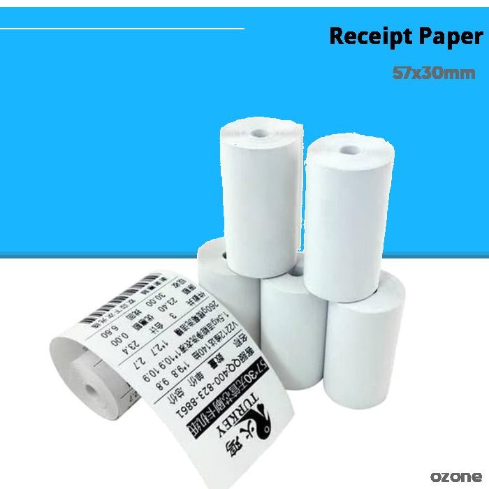 57 x 30 Thermal Receipt Paper For Pos Mini Printer 57mm (10 rolls ...