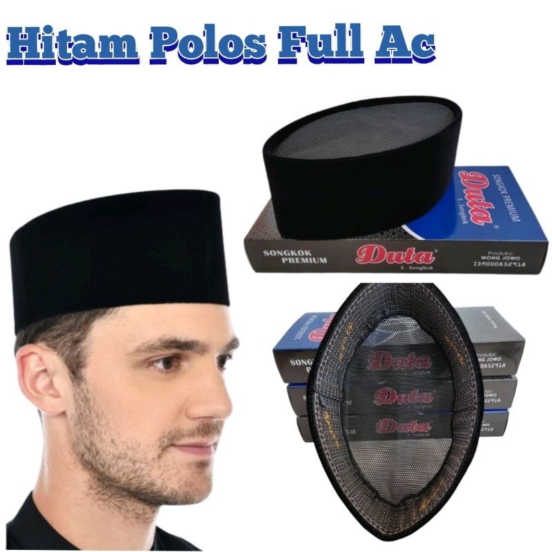 HITAM Duta Songkok Black Songkok Peci Full Ac Kopyah Kopiah Premium ...