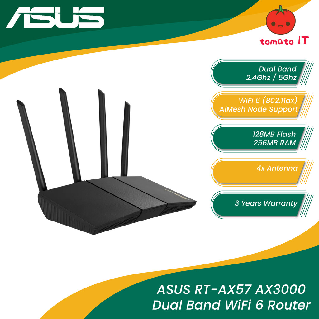 ASUS RT-AX57 AX3000 Dual Band WiFi 6 Router | Shopee Malaysia