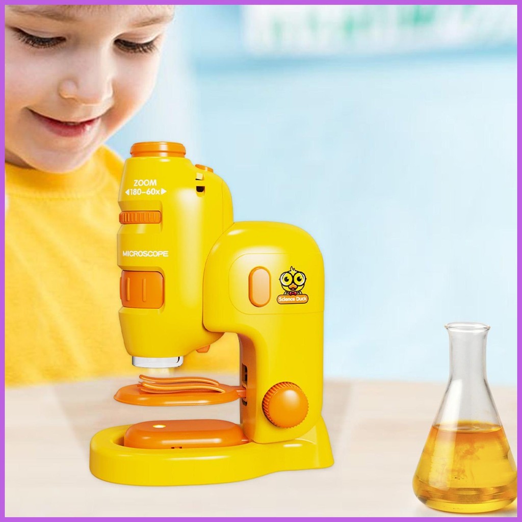 Pocket Microscope for Kids Cartoon Microscope Toy Science Kit 60-180X ...