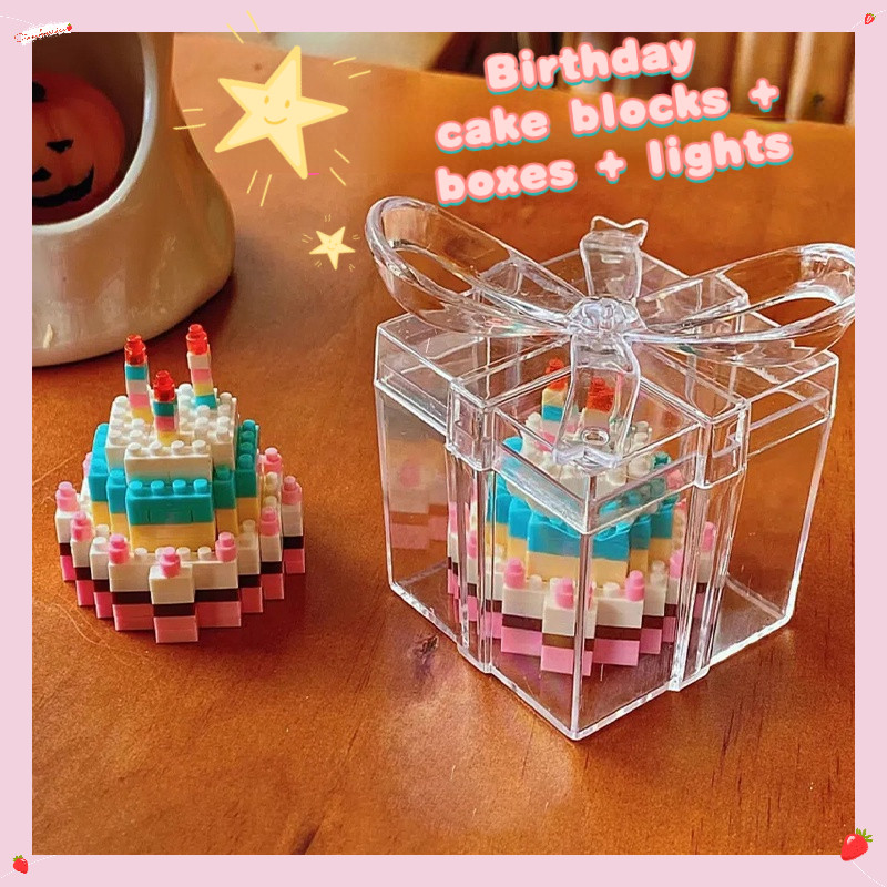 Happy Birthday Cake Building Blocks Small Particle Cake Assembly ...