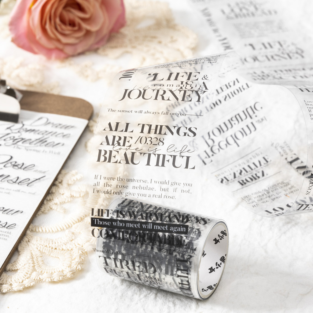 Vintage Washi Tape Junk Journal Supplies Handwritten English Masking ...