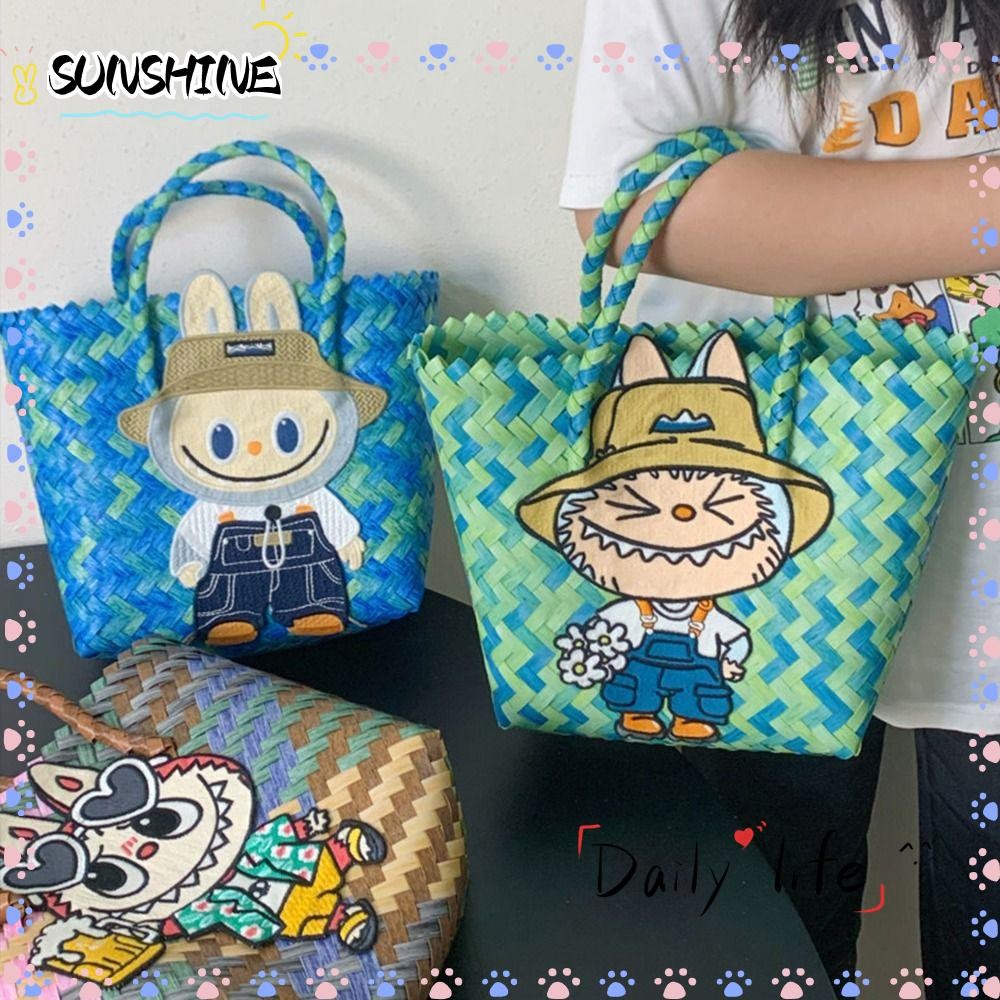 1SUNSHINE Labubu Beach Bag, PVC DIY Labubu Crossbody Bag, Large ...