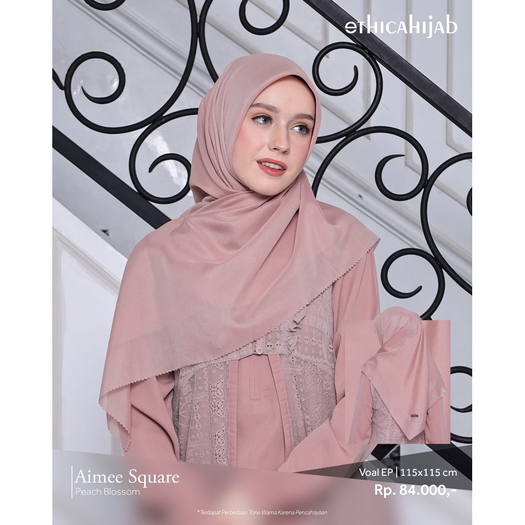 Hijab Voal Premium Aimee Square Plain Rectangular Veil By Ethica Hijab | Shopee Malaysia