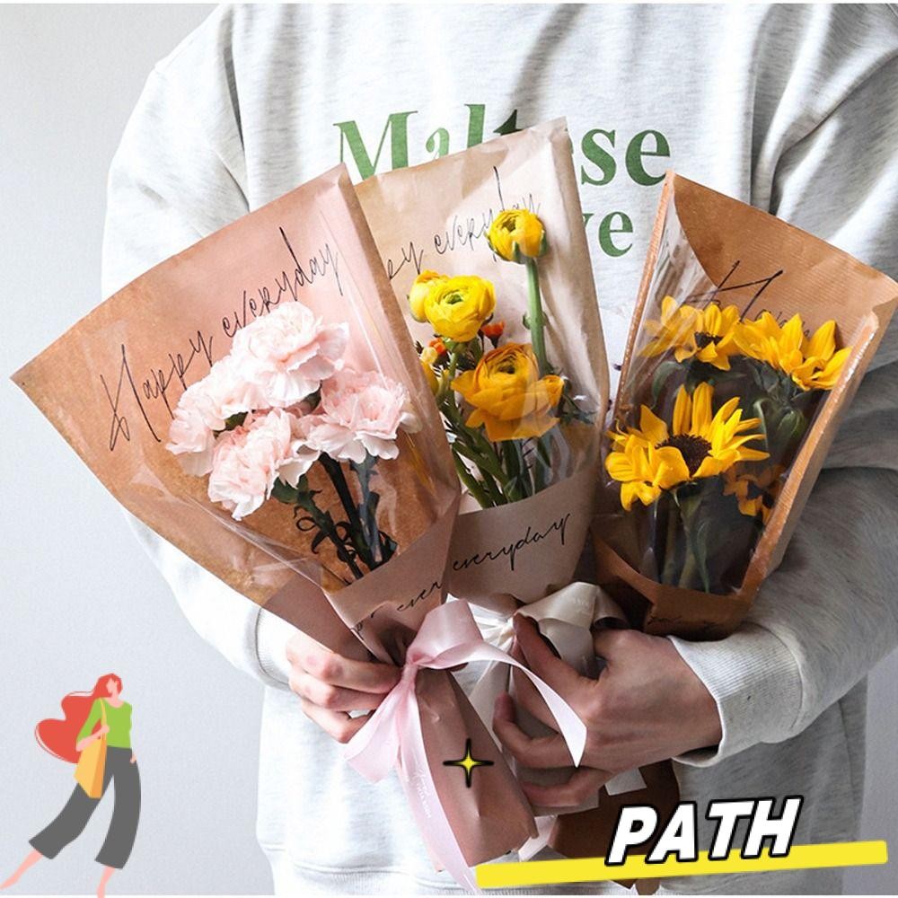 PA-HOME 20/30PCS Bouquet Packing Bag, Wrapping Sleeve Plastic Rose ...
