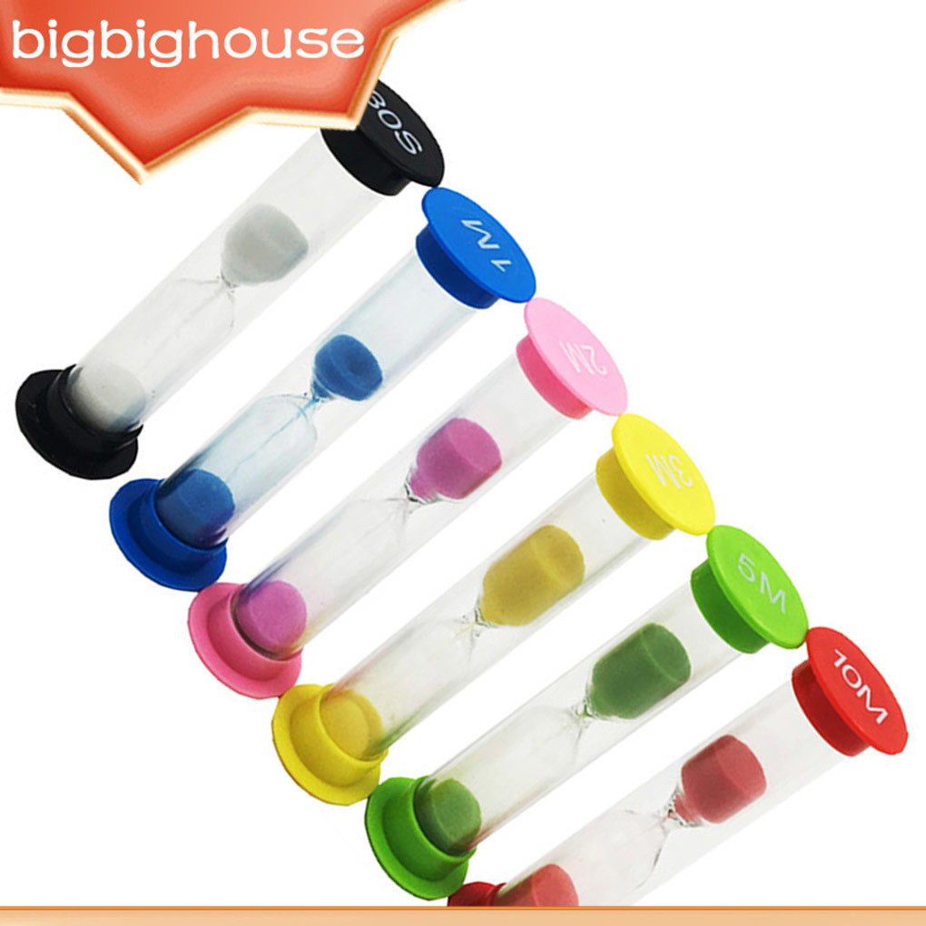 1/2/3/5 6pcs/set Plastic Glass Hourglass Timer Set 30s 1min 2min 3min ...