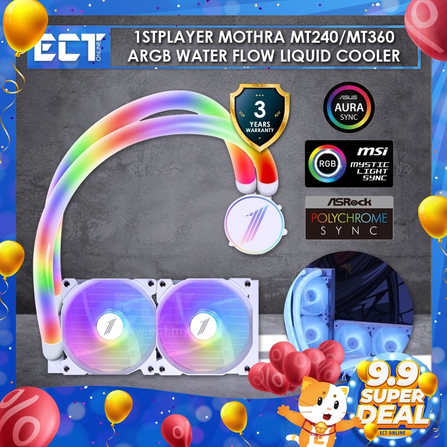 1STPLAYER Mothra MT240 / MT360 Infinite Space CPU ARGB Water Flow ...