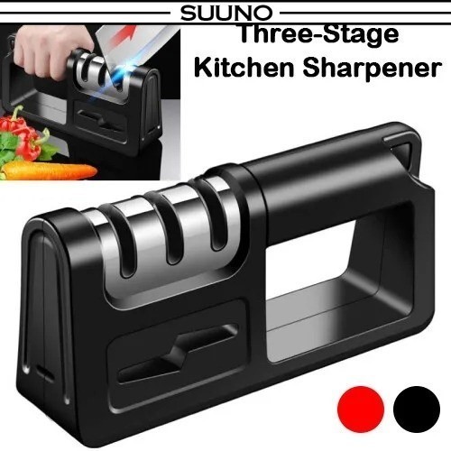 3-Stages Knife Sharpener Alat Pengasah Pisau Kitchen Easy Polish Knife ...