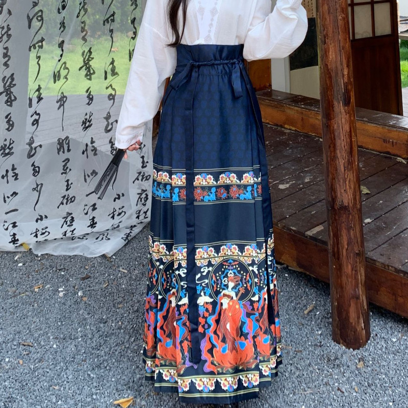 DZ-301 Horse Fack Skirt Dunhuang Apsaras Pattern Woman Long Skirts ...