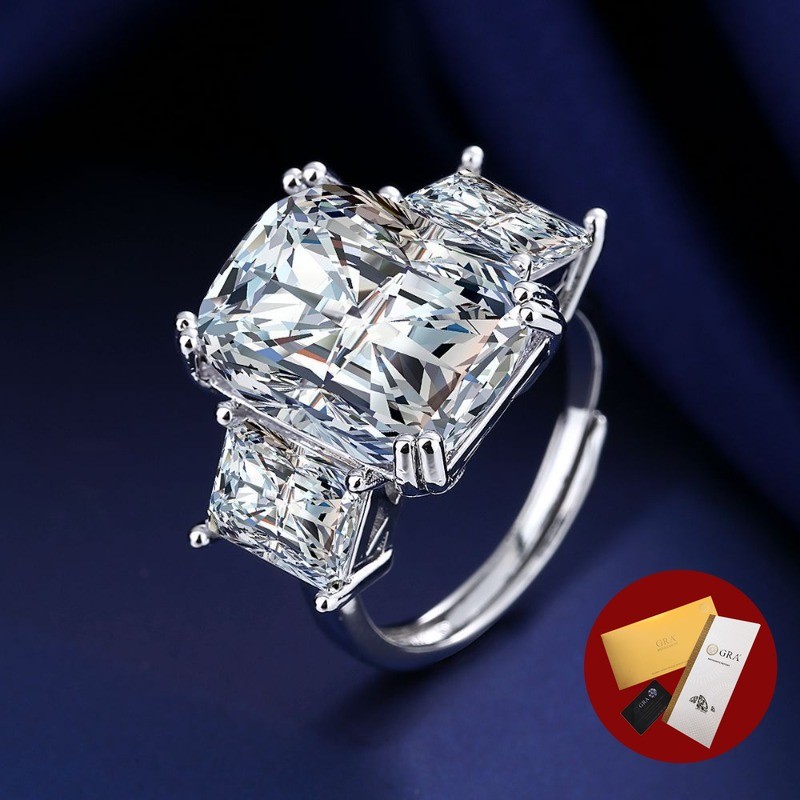(With Gra Certificate) Luxury Square Diamond Ring Fashion Elegant ...