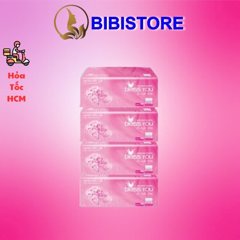 (Combo of 4 packs) Bless You Alavie Premium Retractable Silk Tissues 2 Layers Pack of 250 sheets ...