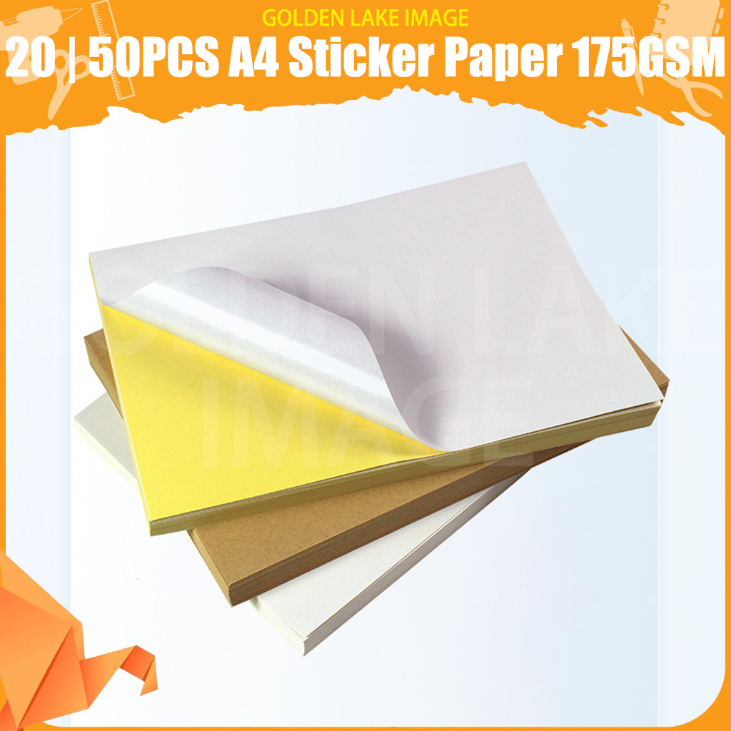 A4 Waterproof Sticker / Mirrorkote Sticker / Kraft Sticker / PP Matte ...