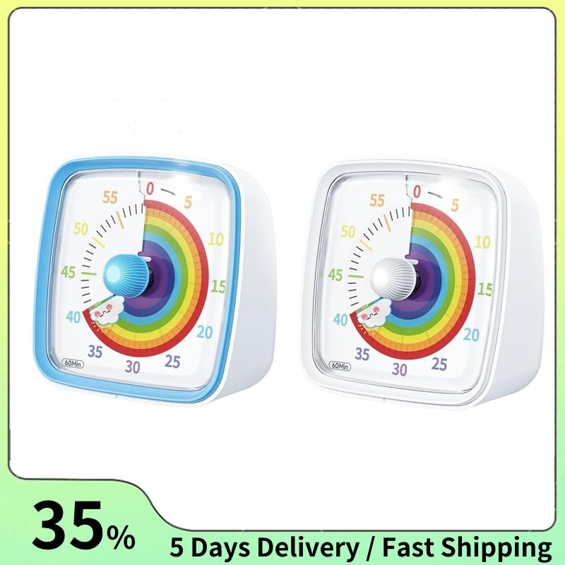 60-Minute Visual Timer with Night Light, Countdown Timer,Pomodoro Timer with Rainbow Pattern for ...