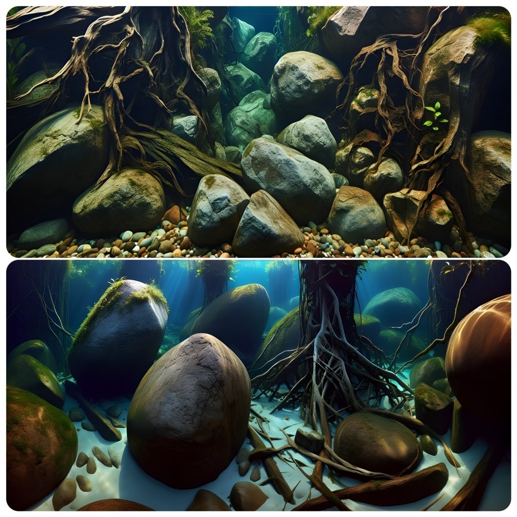 Fish tank background sticker HD3D Aquarium decorative landscaping ...