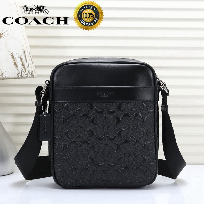 100% Original Coach new shoulder bag men casual messenger bag embossed ...