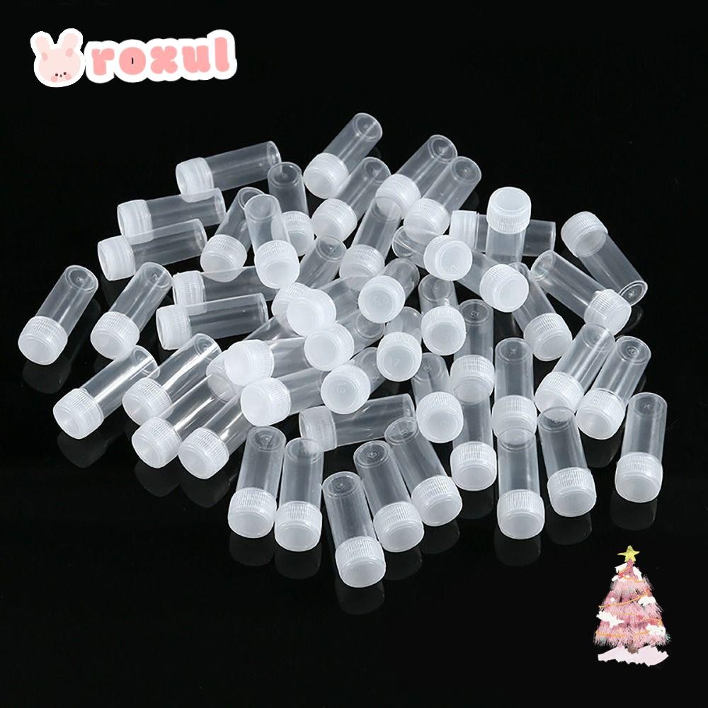 ROXUL 50Pcs 5ml Plastic Bottle, Powder Craft Screw Cap Test Tubes, Pill ...