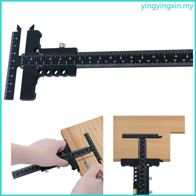 YIN Precision Marking T-Ruler Aluminum Woodworking Scribe Marking Gauge ...