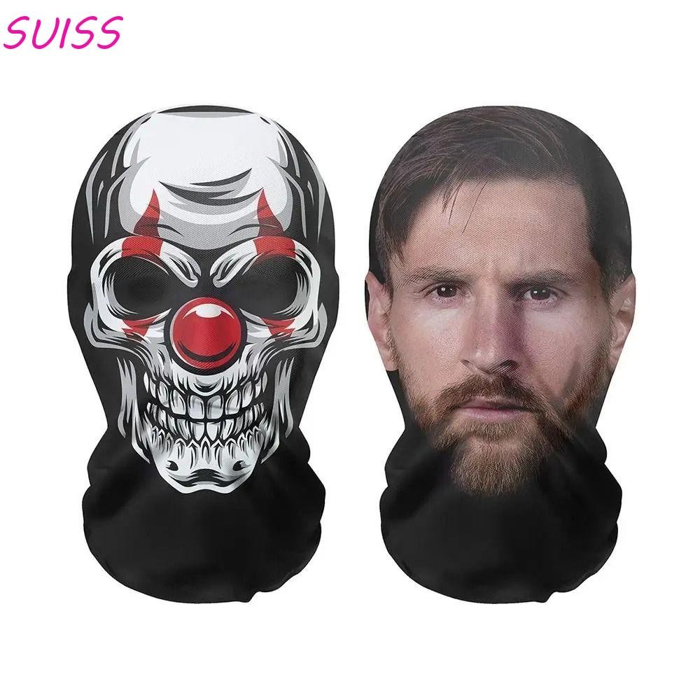 SUISS 3D Seamless Mask, Funny Face Printed Head Scarf 3D Printed Face ...