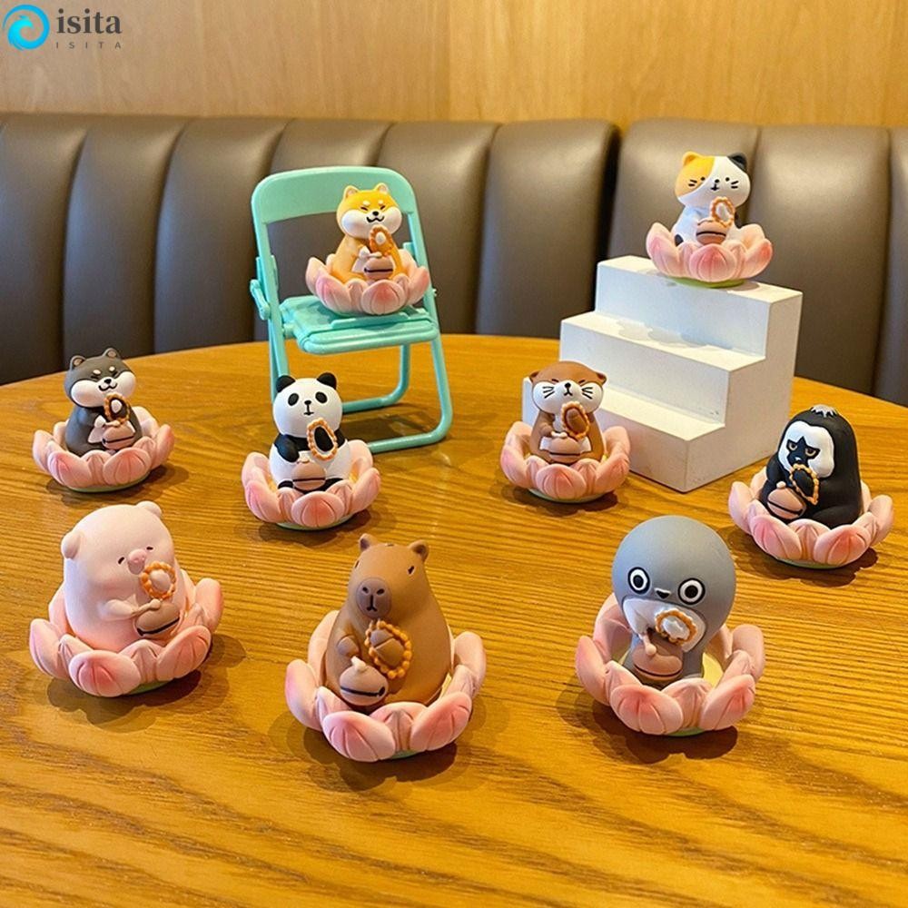 ISITA Good Luck Lotus Ornament, Buddha Style Resin Lotus Pig Car ...