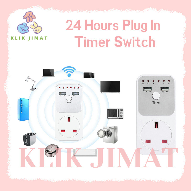 READY STOCK‼️ Countdown Timer Socket Plug-in Switch Pengawal Masa Suis ...
