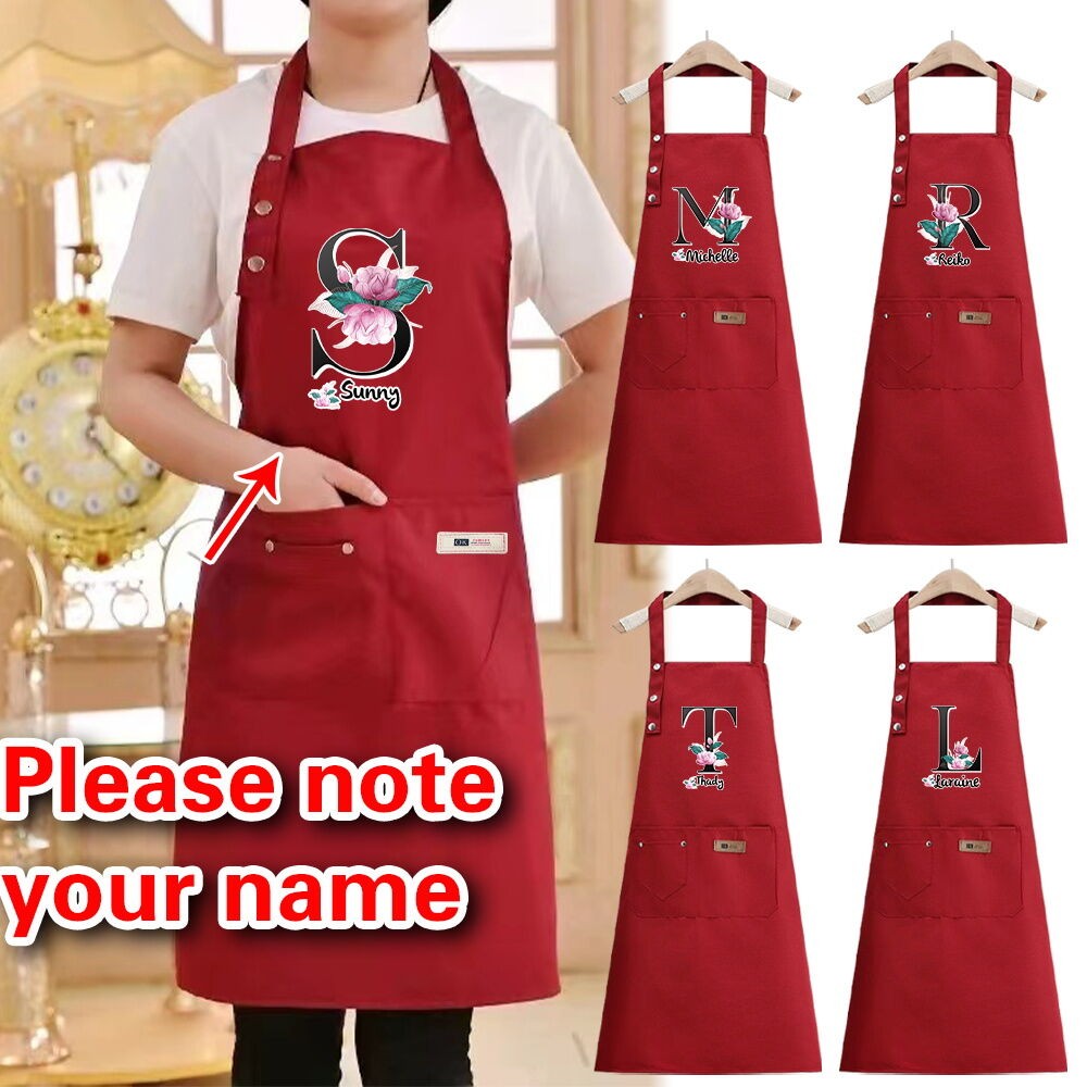 New pattern custom name Kitchen new apron elegant protective oil proof ...