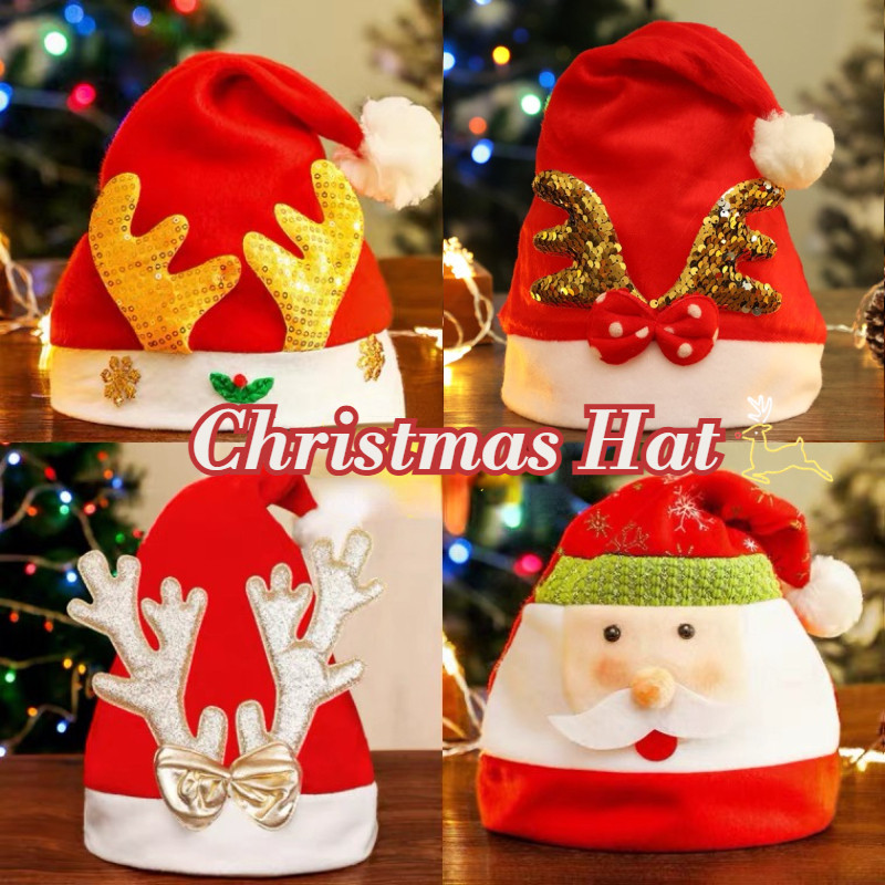 Christmas Hat Santa Claus Elk Hat Party Prop Christmas Themed Party ...