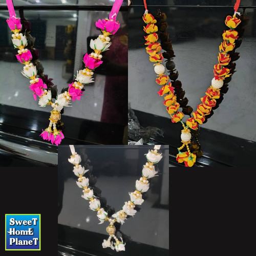 Artificial Stone Har Malai 30cm Flowers Mala Ribbon Garland Haar Mala ...