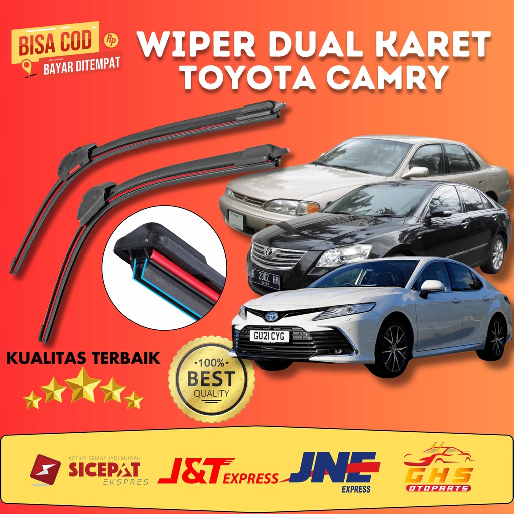 Toyota Camry Frameless Dual Rubber Car Wiper Double Rubber Model Double ...