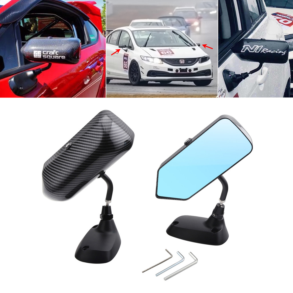 Universal F1 Style Car Rearview Mirror Carbon Fiber Autos Blue Rear ...