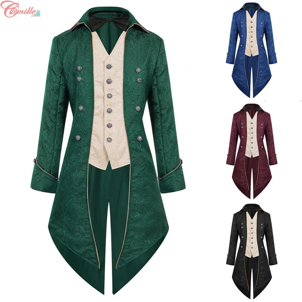 Mens Renaissance Retro Steampunk Tailcoats Carnival Party Medieval ...