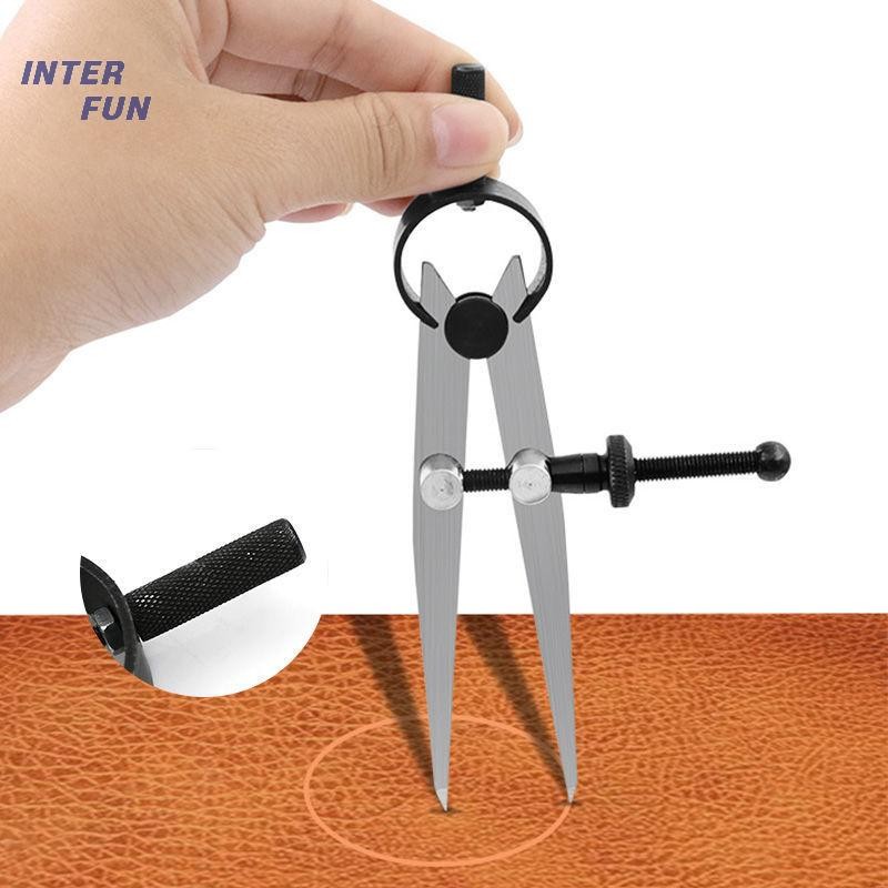 [InterfunM] Adjustable Leather Compass Lockable Carbon Steel Divider ...