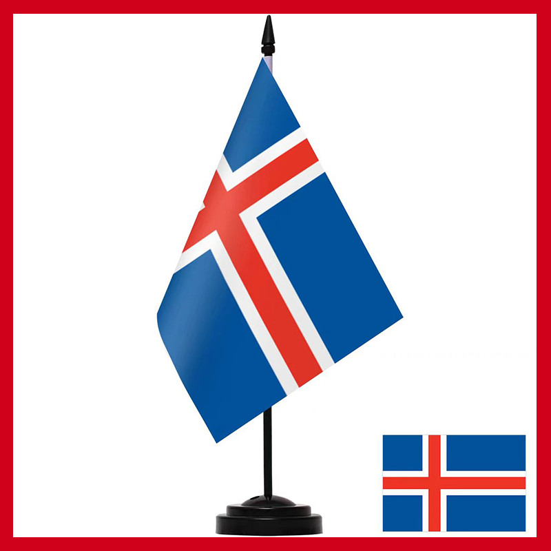 Icelandic Deluxe desk flag desktop set Flag of Iceland | Shopee Malaysia