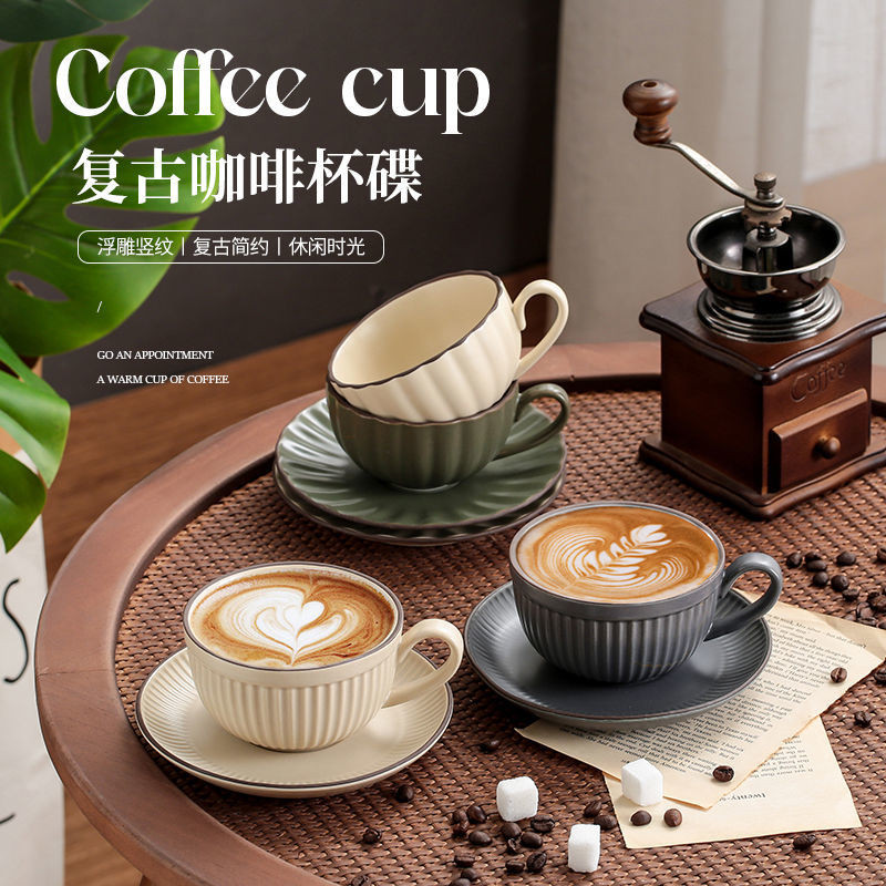 European Style Small Luxury Coffee Cup Saucer Spoon Hanging Ear ins ...