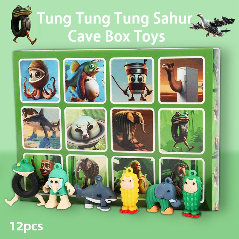 Tung Tung Tung Sahur 12pcs Surprise Cave Box Toys Creative Sprunki Blind Box Collection | Shopee ...