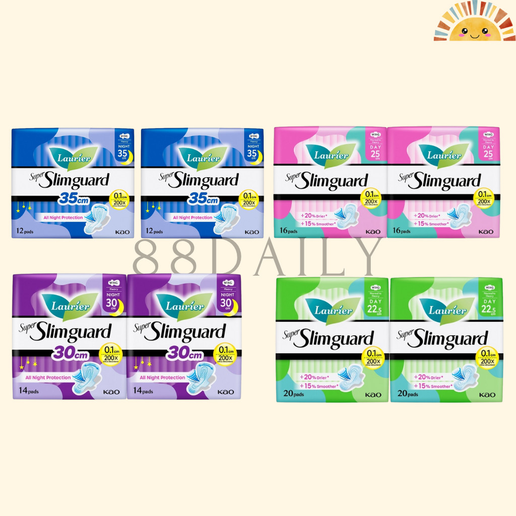 Laurier Pad Panty Liner Sanitary Slimguard Super Twin Pack Pads Night ...