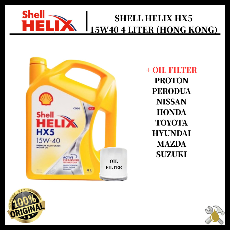 Shell HELIX HX5 15W-40 Engine Oil 4 LITER (ORIGINAL Hong kong) | Shopee ...