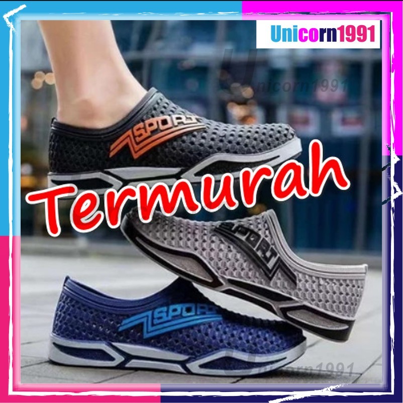 🦄Murah Sekali🦄 (DX-371) Fashion Jelly Men Shoes Kasut Sarung Lelaki ...