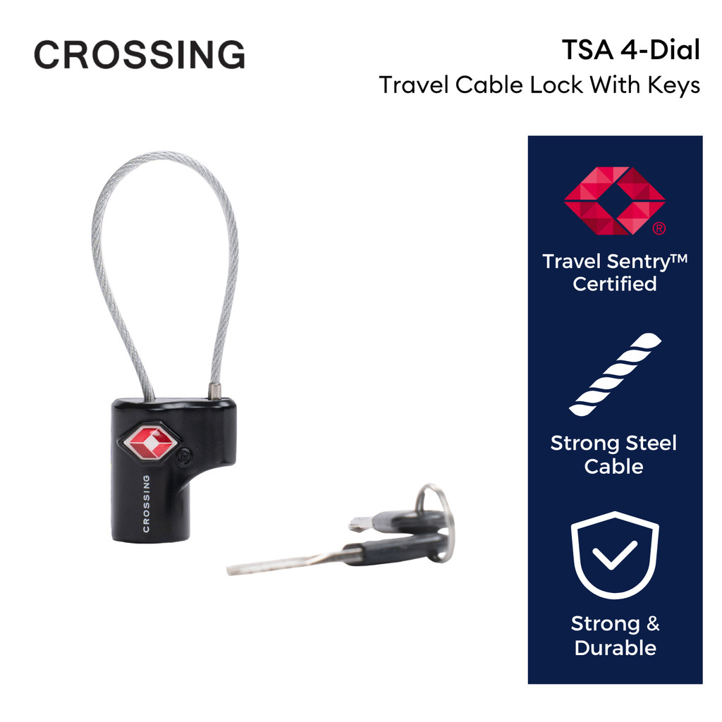 Crossing TSA Travel Cable Lock With Keys | Shopee Malaysia