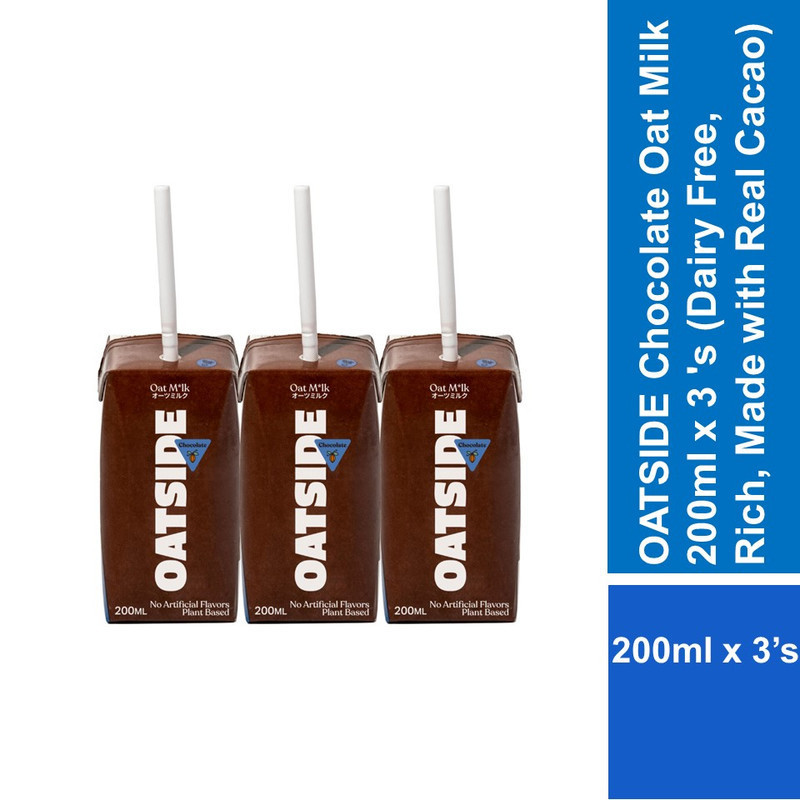 OATSIDE Chocolate Oat Milk 200ml x 3s No Artificial Flavors Plant Based | Shopee Malaysia