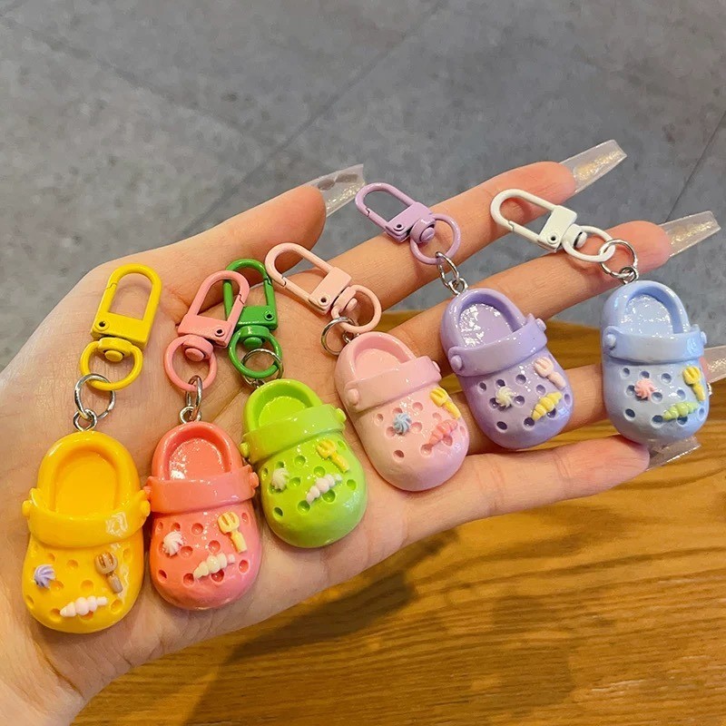 Cartoon Simulated Slippers Keychain Cute Backpack Mini Kawaii Pendant ...