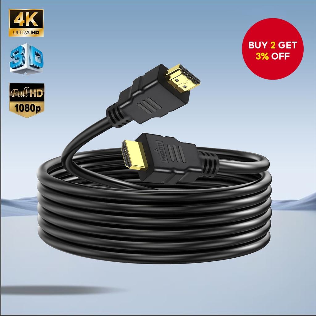 High-Speed Gold-Plated HDMI Cable with Ethernet 4K for HDTV Monitors ...