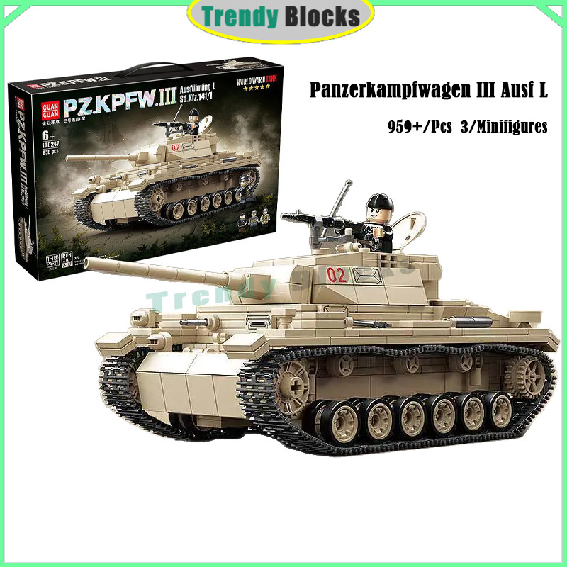 100247 Panzerkampfwagen III Ausf L WWII Tank Building Blocks Panzer III ...