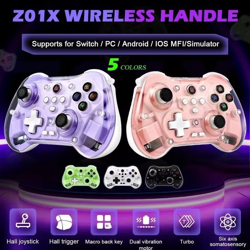 Z01X Transparent Gamepad Bluetooth 6axis Motion Sensor Turbo ...