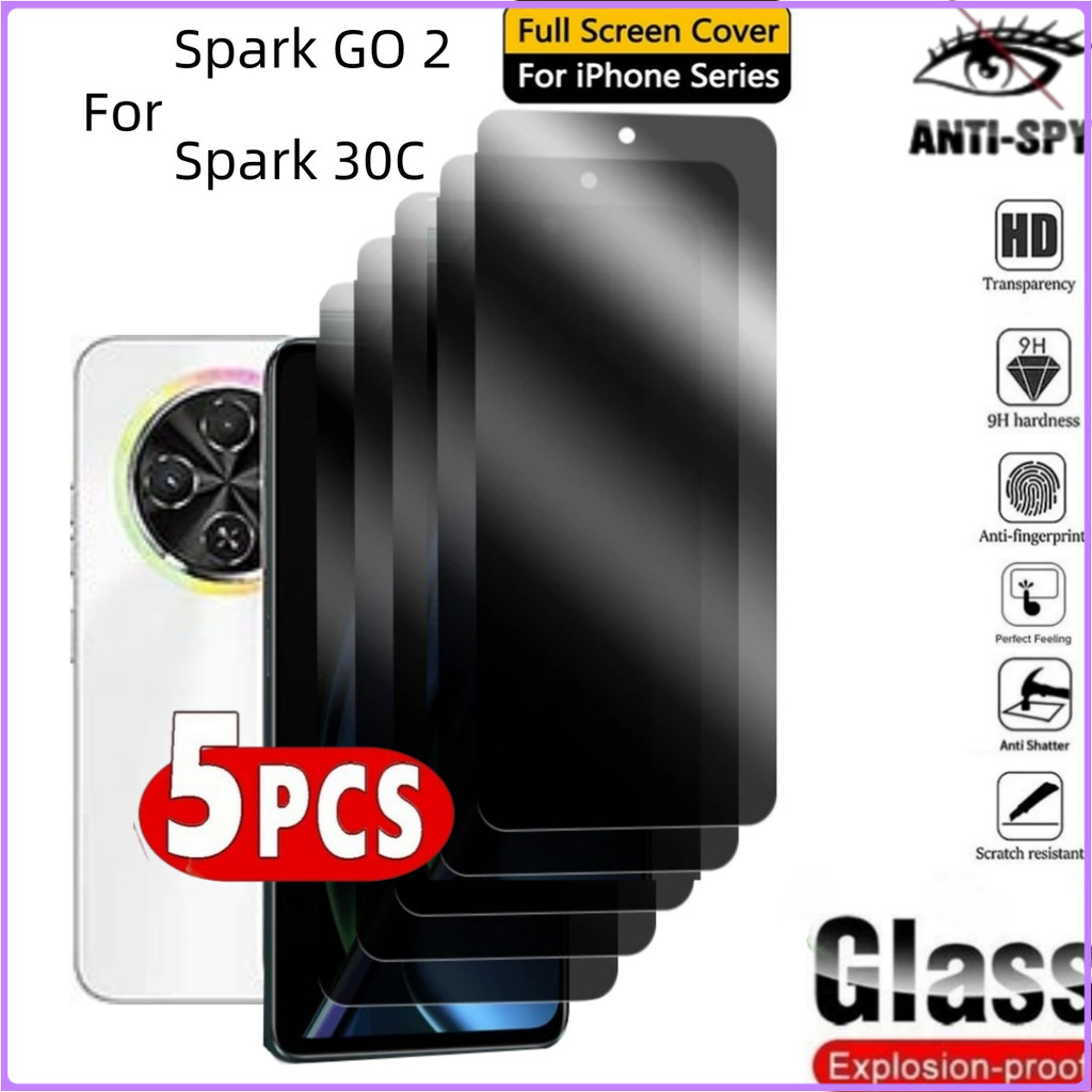 5-1 Pcs Privacy Screen Protector for Infinix Spark GO 2 Spark 30C Anti ...