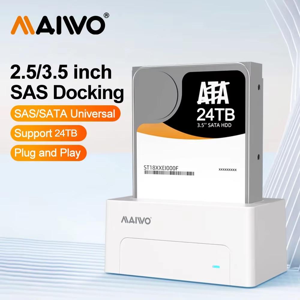 MAIWO SAS Hard Drive Docking Station for 2.5/3.5" HDD SSD Disk CaseSATA ...