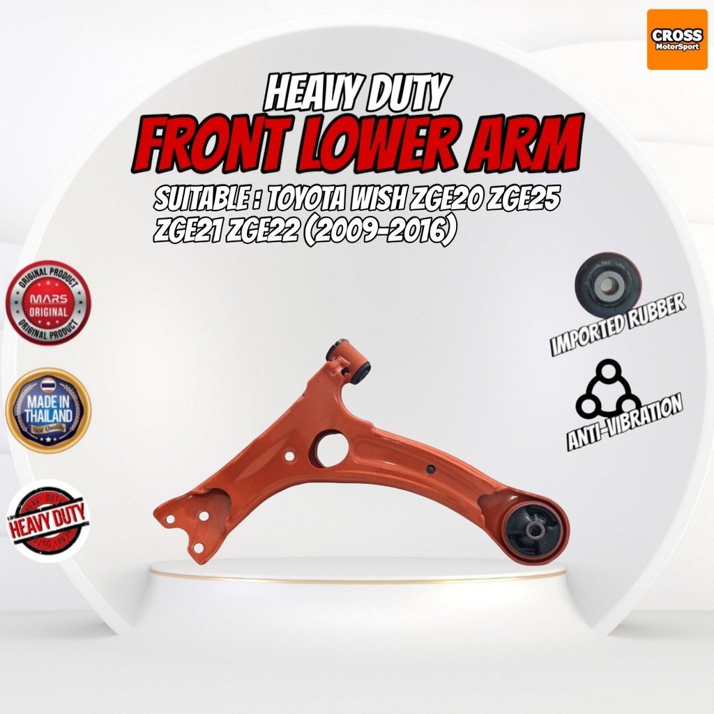 🔥MARS🔥 HEAVY DUTY FRONT ORANGE LOWER ARM FOR TOYOTA WISH ZGE20 ZGE25 ...