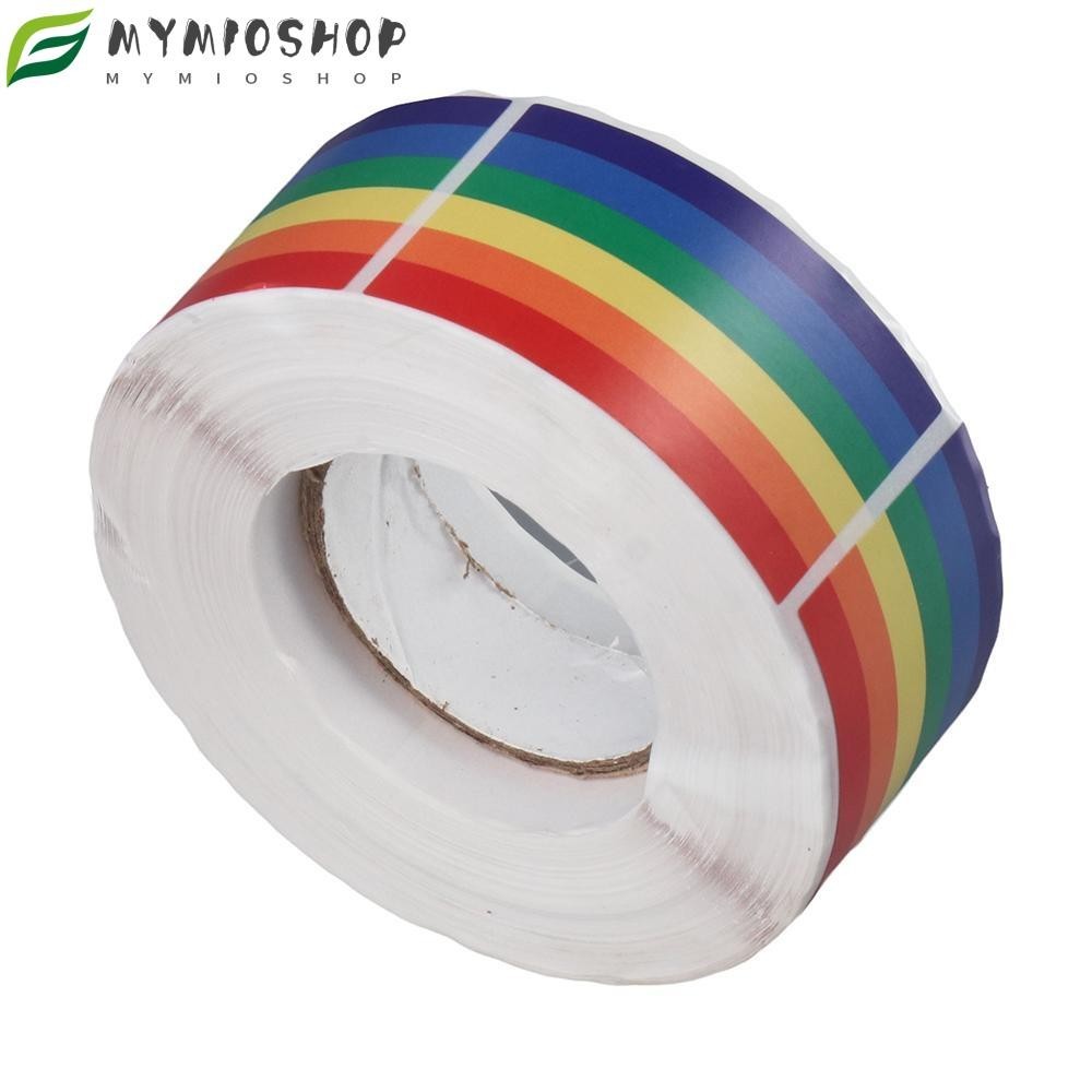 MIOSHOP Rainbow Stickers, 1 Roll Rainbow Labels, Festival 500 Pcs ...